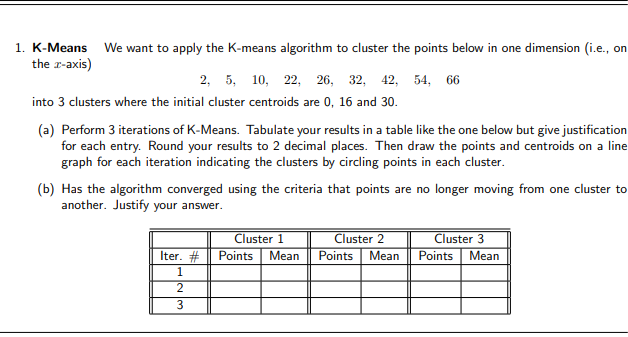 into 3 clusters where the initial cluster centroids | Chegg.com