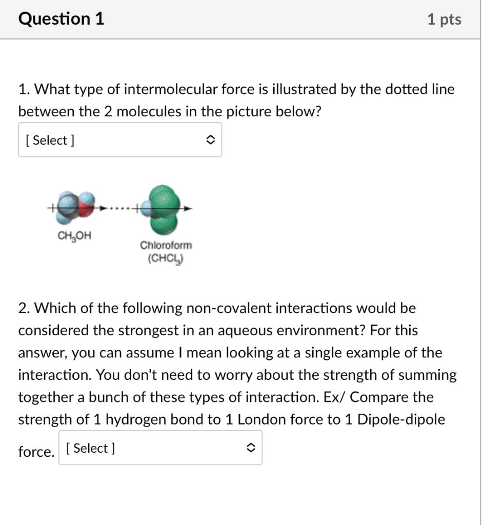 Solved 1. What type of intermolecular force is illustrated | Chegg.com