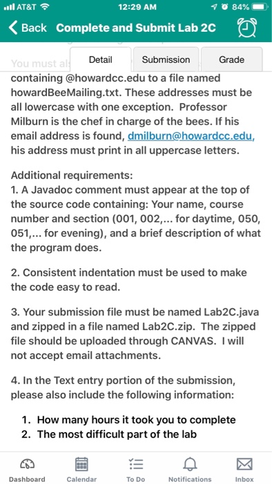 Solved ..Il AT&T令 12:28 AM Back Complete and Submit Lab 2C | Chegg.com