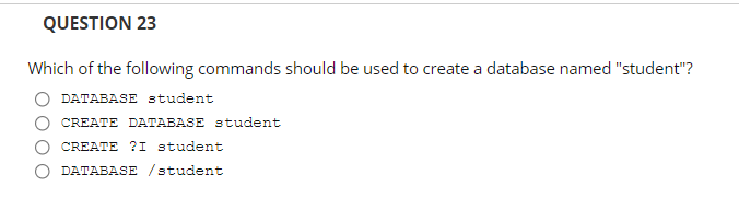 Solved QUESTION 23 Which of the following commands should be | Chegg.com