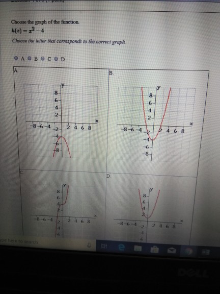 Solved Choose the graph of the function hx)-2-4 Choose the | Chegg.com