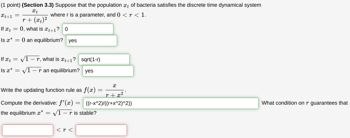 Solved (1 point) (Section 3.3) Suppose that the population | Chegg.com