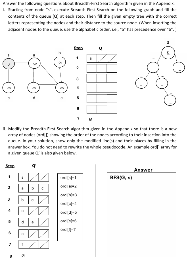 Solved Answer the following questions about Breadth-First | Chegg.com