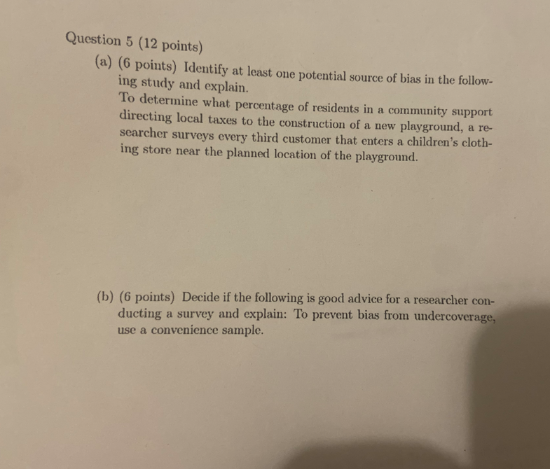 Solved Question 5 (12 points) (a) (6 points) Identify at | Chegg.com Solved Question 5 (12 points) (a) (6 points) Identify at | Chegg.com