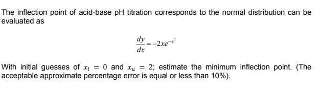 Solved The inflection point of acid-base pH titration | Chegg.com