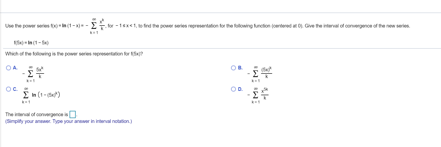 Solved Use the power series to find the power series | Chegg.com