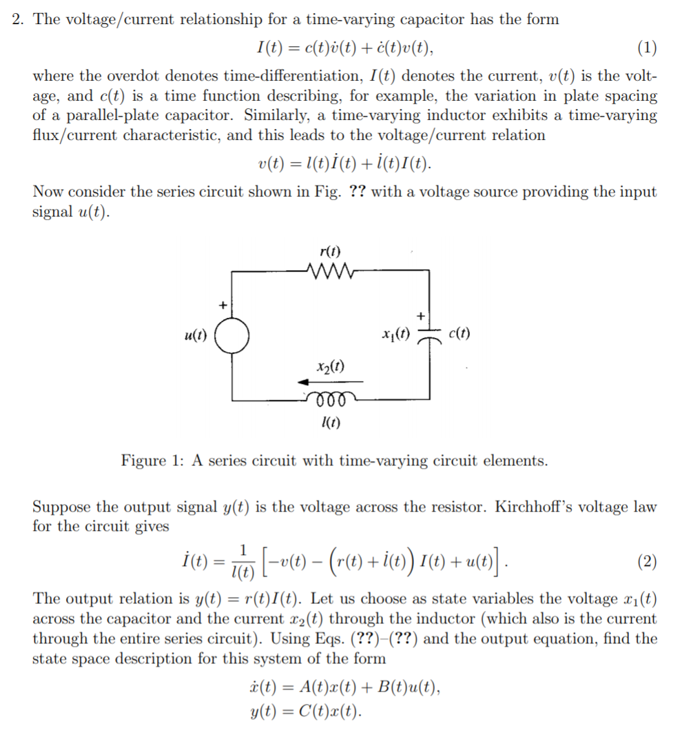 Solved 2. The voltage/current relationship for a | Chegg.com