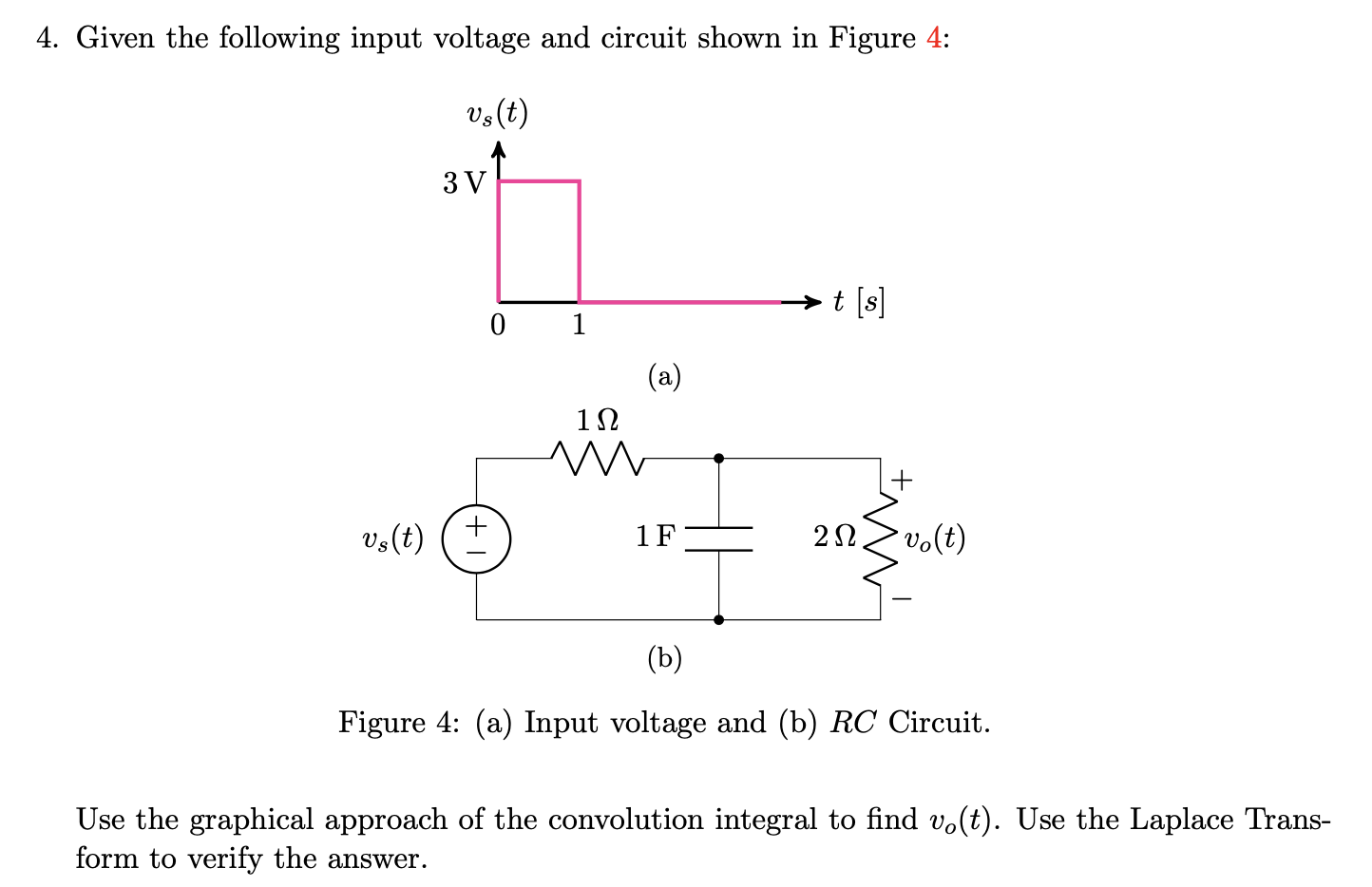 Solved 4. Given the following input voltage and circuit | Chegg.com