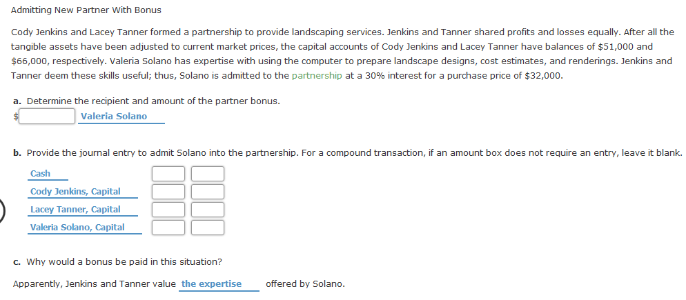 Solved Cody Jenkins and Lacey Tanner formed a partnership to | Chegg.com