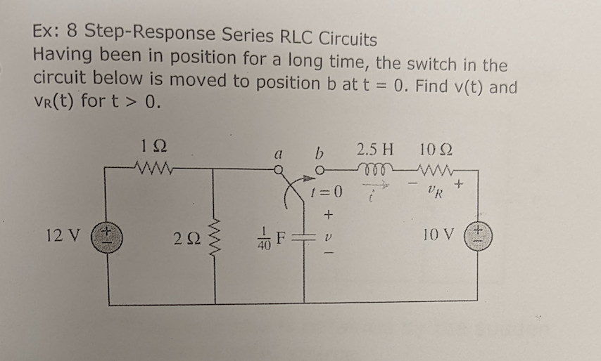 Solved Ex: 8 Step-Response Series RLC Circuits Having been | Chegg.com