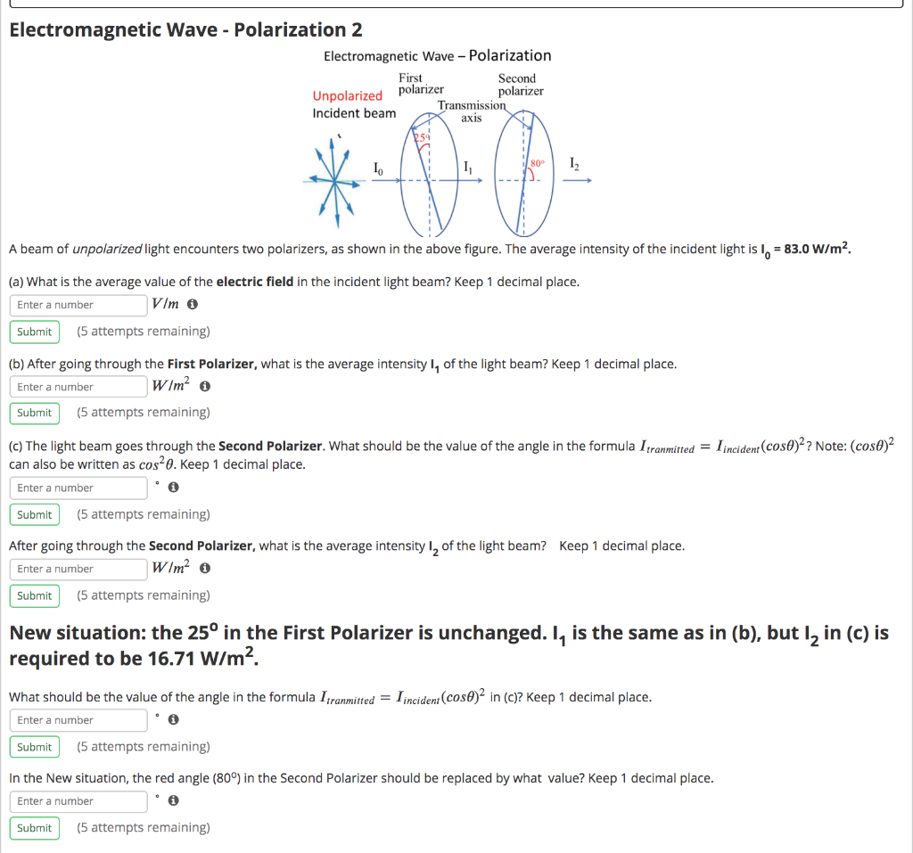 Solved Electromagnetic Wave - Polarization 2 Electromagnetic | Chegg.com