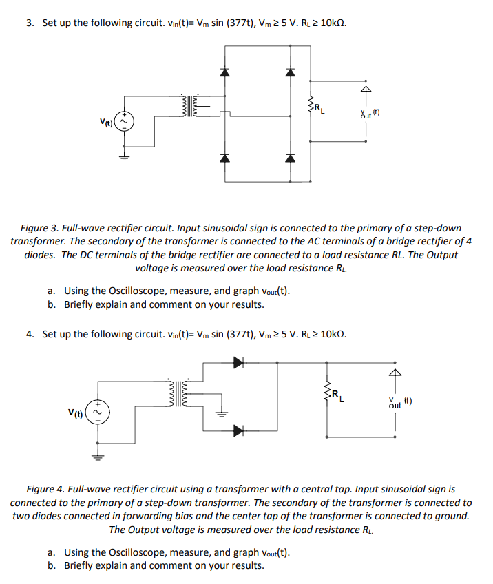 Solved 3. Set up the following circuit. vin | Chegg.com