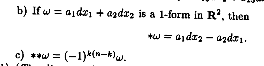 10) (Hodge star operation). Given a k-form w in R" we | Chegg.com