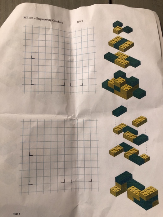 Solved E102 Engineering Graphics HW4 Build the Lego assembly | Chegg.com