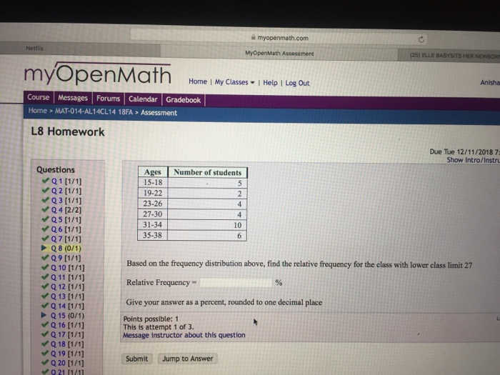 Solved myopenmath.com Netflix MyOpenMath Assessment Home l | Chegg.com