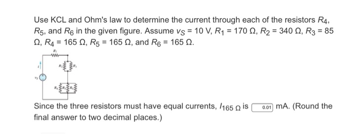 Solved Use Kcl And Ohms Law To Determine The Current