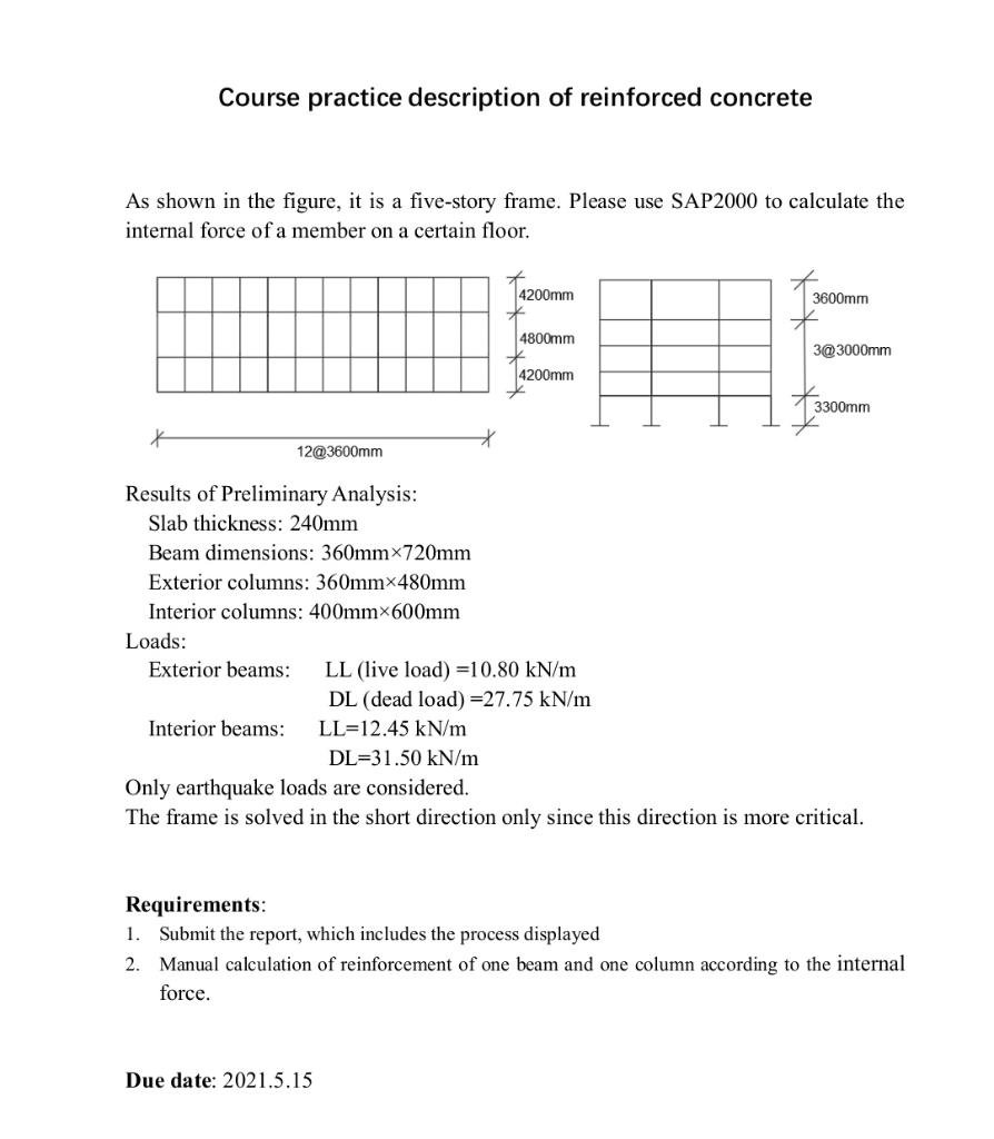 Solved Course practice description of reinforced concrete As | Chegg.com