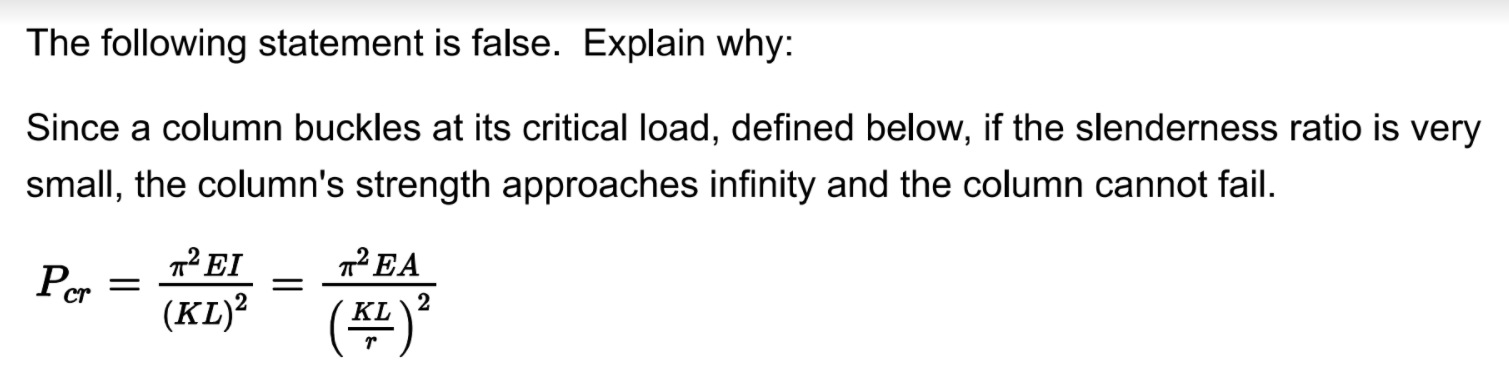 Solved The following statement is false. Explain why: Since | Chegg.com