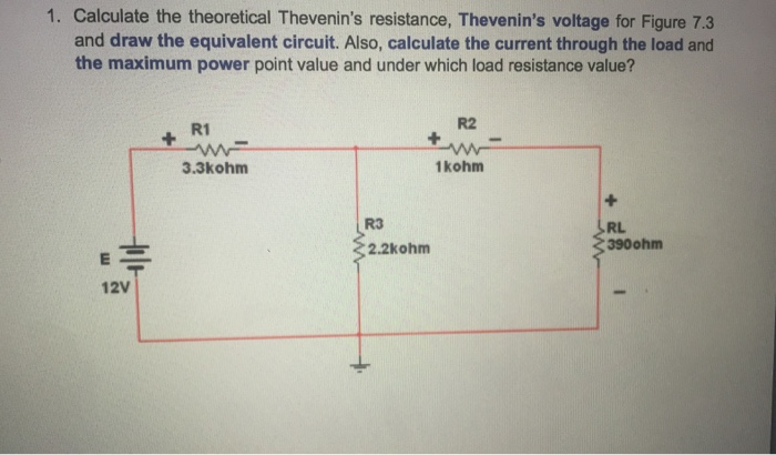 Solved 1. Calculate the theoretical Thevenin's resistance, | Chegg.com