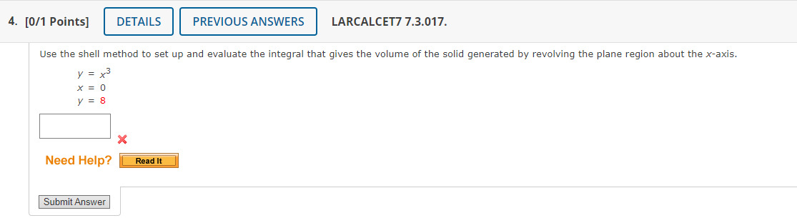 Solved Use the shell method to set up and evaluate the | Chegg.com