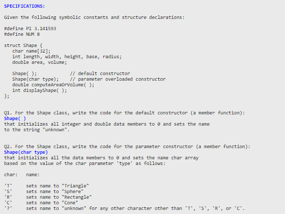 Solved SPECIFICATIONS: Given the following symbolic | Chegg.com