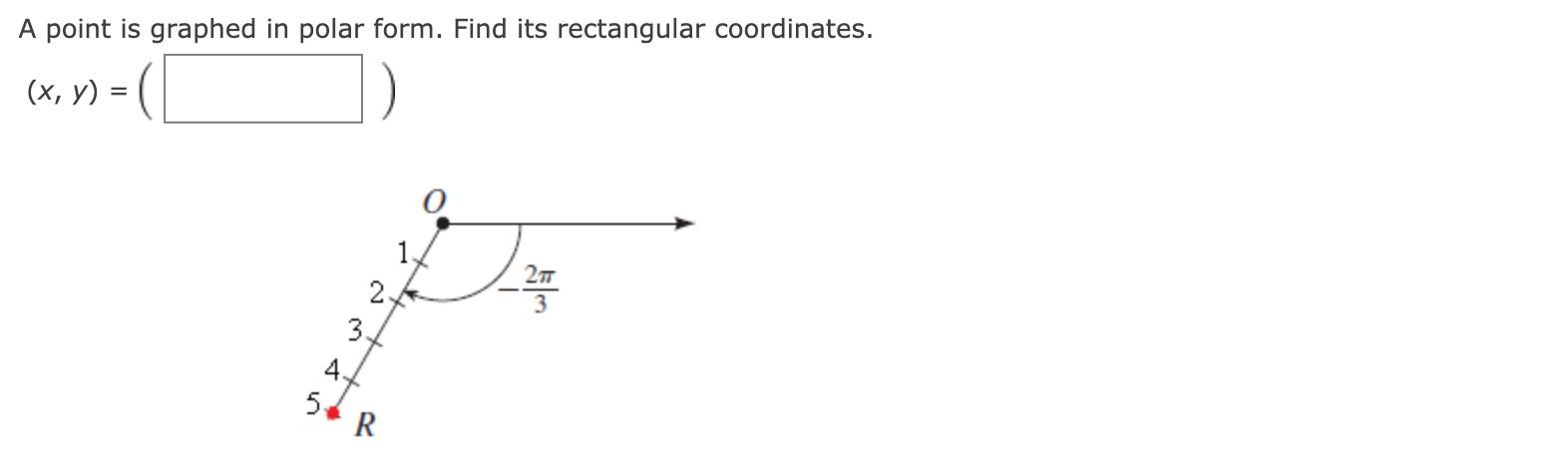 Solved A point is graphed in polar form. Find its | Chegg.com
