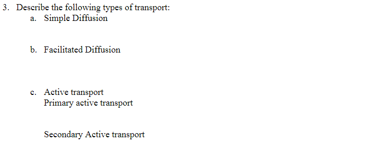 Solved Describe the following types of transport: a. Simple | Chegg.com