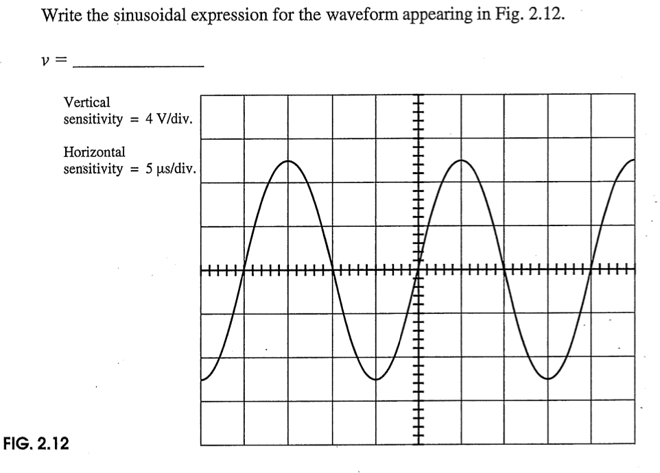 Solved Write the sinusoidal expression for the waveform | Chegg.com