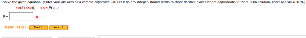 Solved Solve the given equation. (Enter your answers as a | Chegg.com