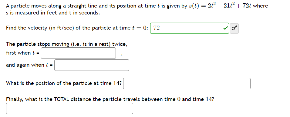 Solved A particle moves along a straight line and its | Chegg.com