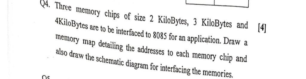 Solved Q4. Three memory chips of size 2 KiloBytes, 3 | Chegg.com
