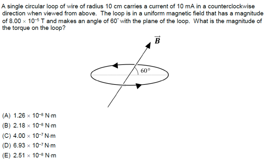 Solved A single circular loop of wire of radius 10 cm | Chegg.com