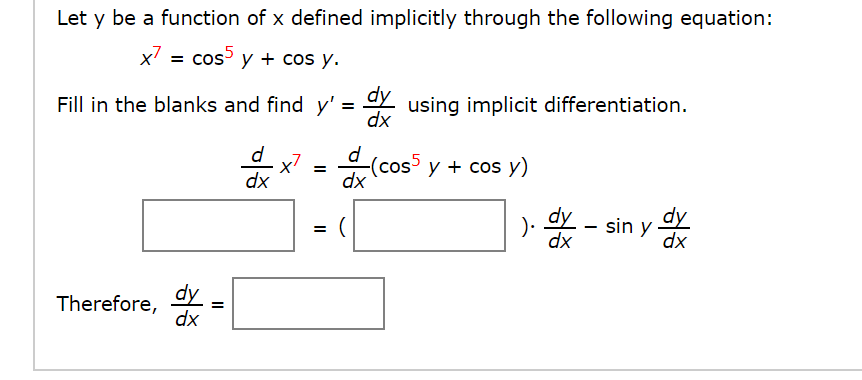 Solved Let y be a function of x defined implicitly through | Chegg.com