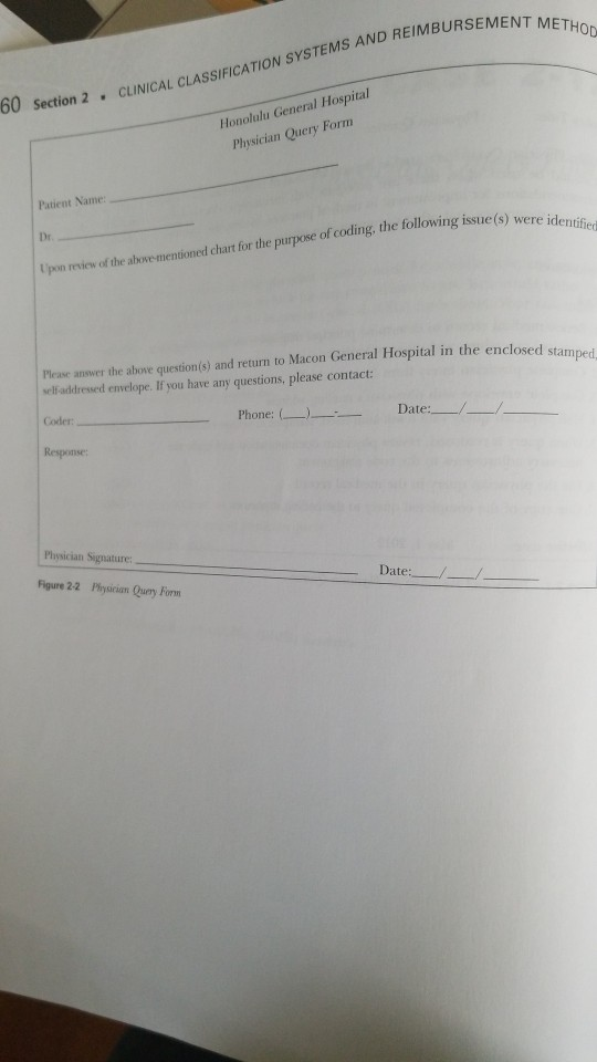 CLINICAL CLASSIFICATION SYSTEMS AND REIMBURSEMENT | Chegg.com