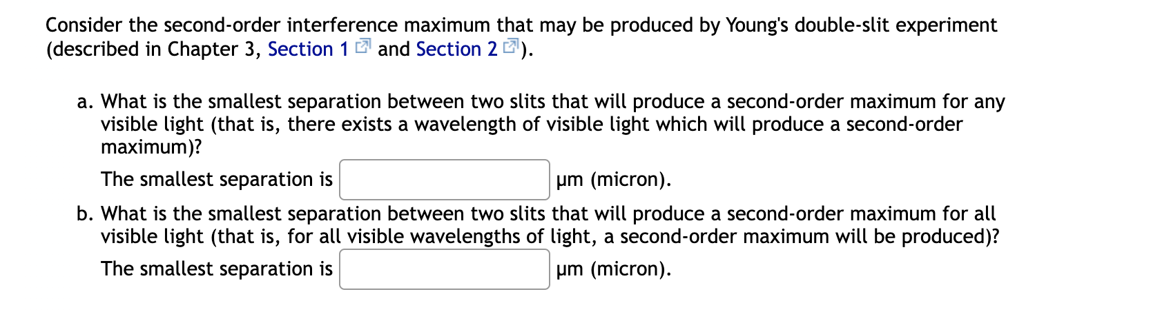 Solved Consider the second-order interference maximum that | Chegg.com