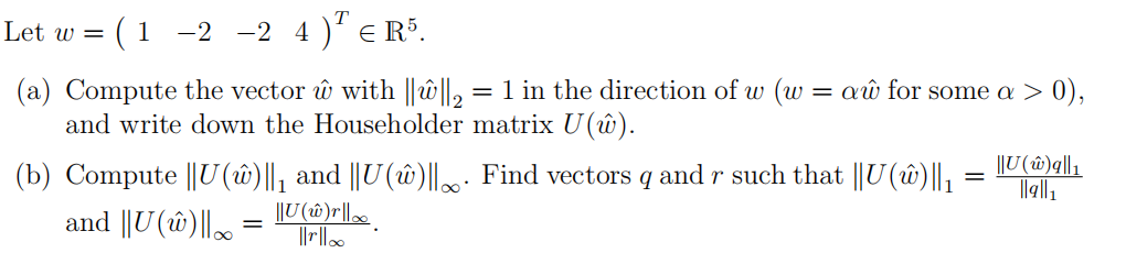 Solved Let v^∈Rn be a nonzero vector with ∥v^∥2=1. The | Chegg.com