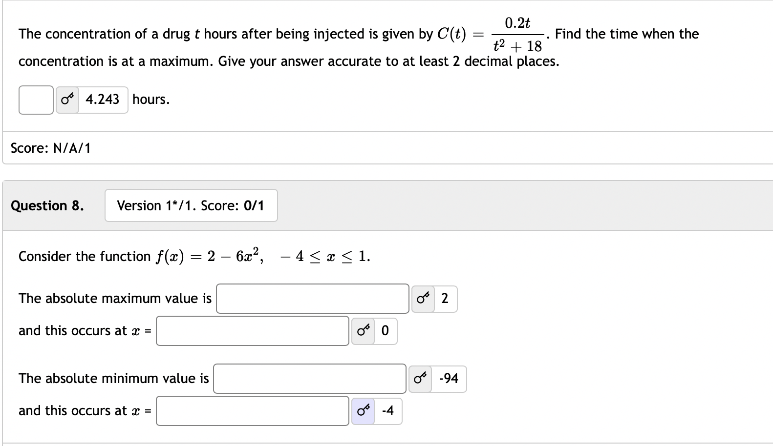 Solved 0.2t The concentration of a drug t hours after being | Chegg.com