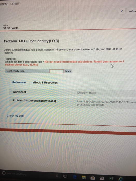 Solved PRACTICE SET o Que value 10.00 points Problem 3-8 | Chegg.com Solved PRACTICE SET o Que value 10.00 points Problem 3-8 | Chegg.com