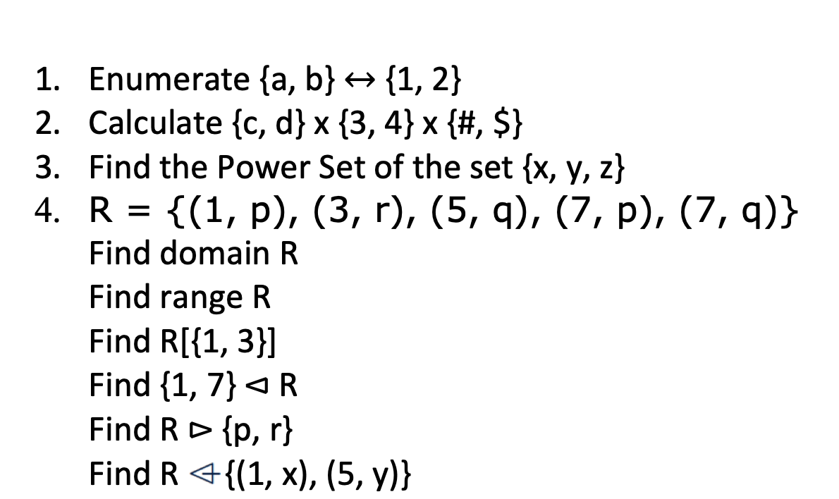 Solved 1. Enumerate {a,b}↔{1,2} 2. Calculate | Chegg.com