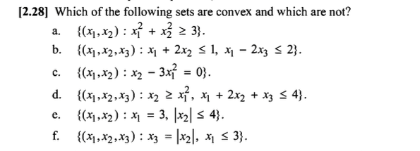 Solved 28] Which of the following sets are convex and which | Chegg.com