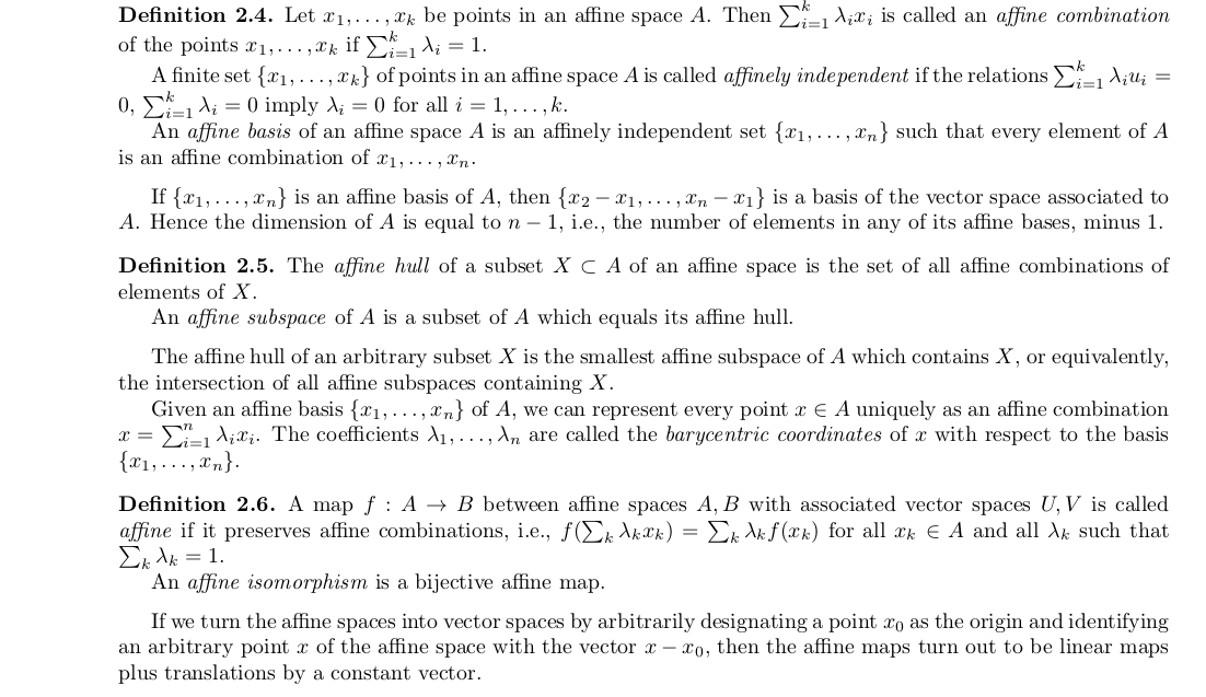 Definition 2.4. Let 21, ..., xk be points in an | Chegg.com