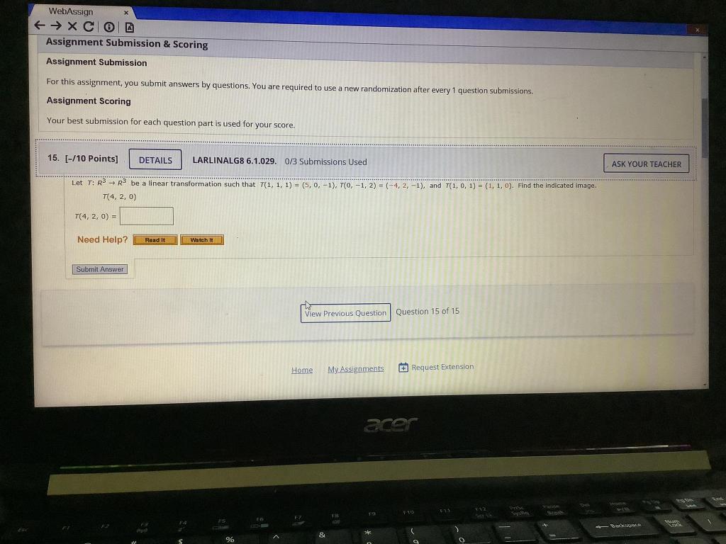 Solved WebAssign 4 → XC Assignment Submission & Scoring | Chegg.com