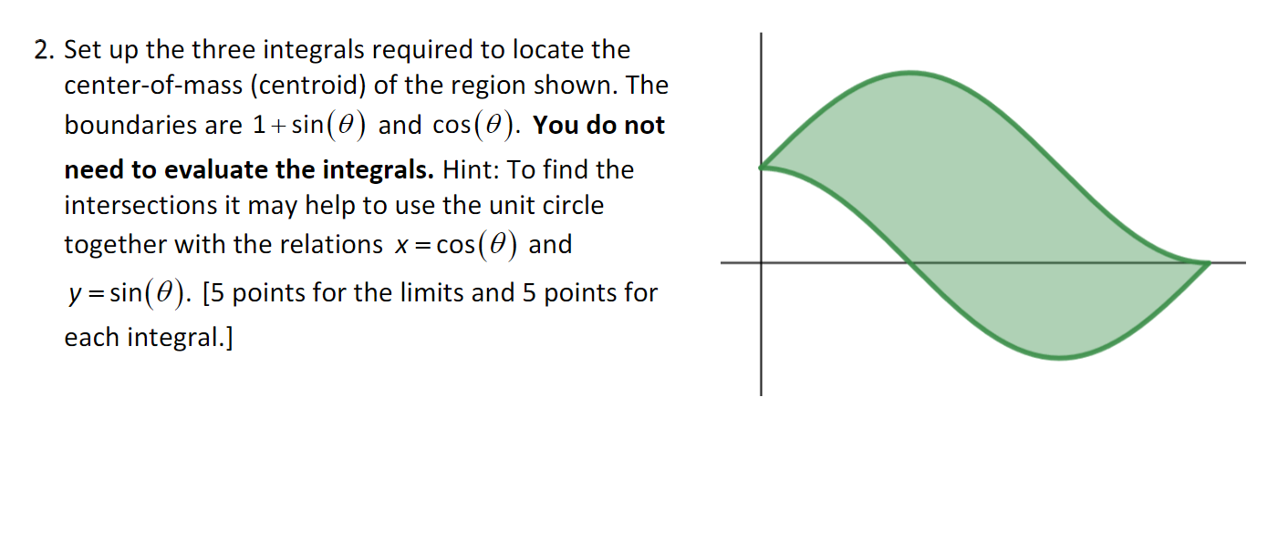 Solved . Set up the three integrals required to locate | Chegg.com