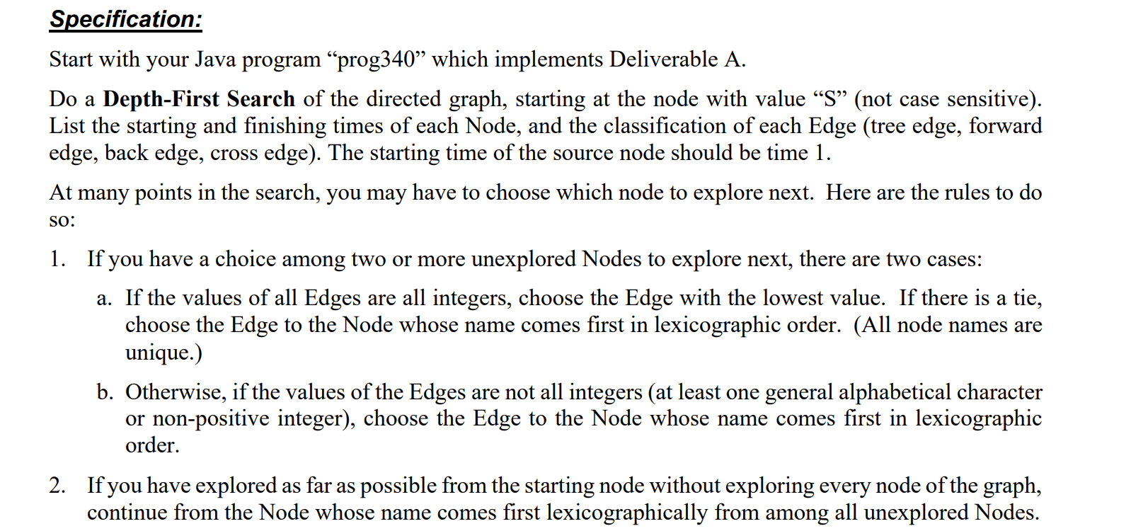 Solved Specification: Start with your Java program “prog340” | Chegg.com