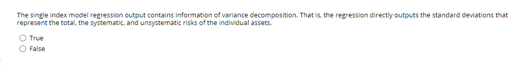 Solved The Single Index Model Regression Output Contains 7402