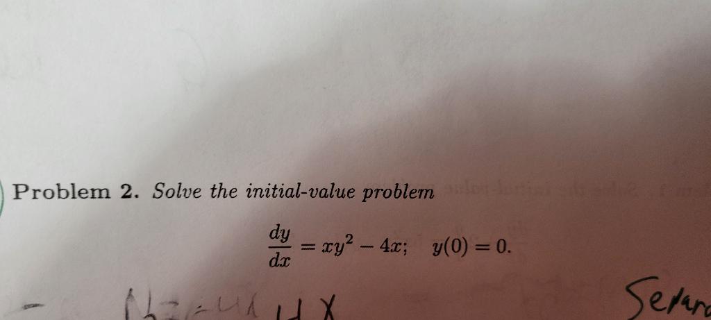 Solved Problem 2. Solve the initial-value problem dy dr = | Chegg.com