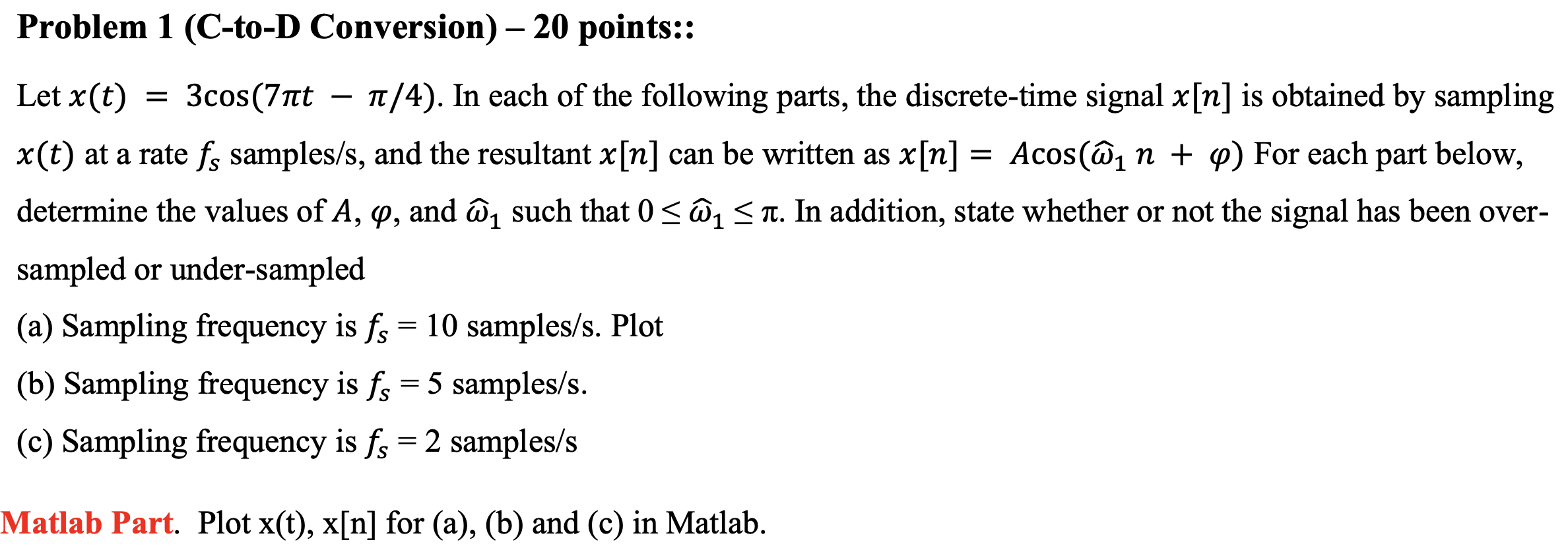 Solved MATLAB part provided: clc; clear all; close all; | Chegg.com