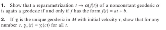 Solved 1. Show that a reparametrization 1 → a(f(r)) of a | Chegg.com