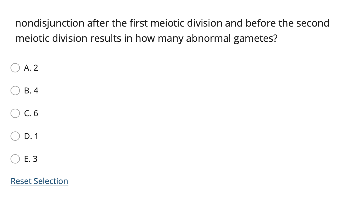 Solved nondisjunction after the first meiotic division and | Chegg.com