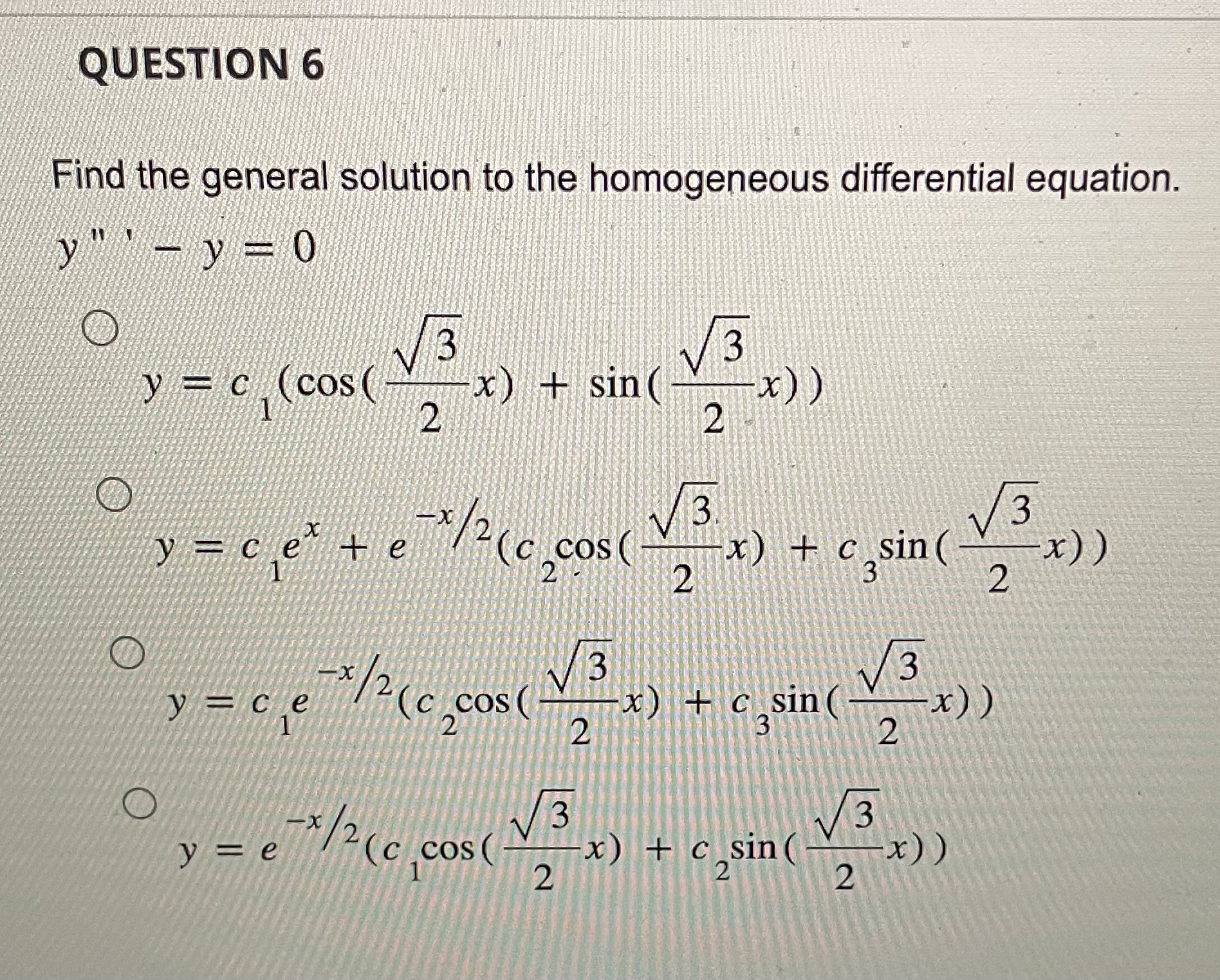Solved Find the general solution to the homogeneous | Chegg.com